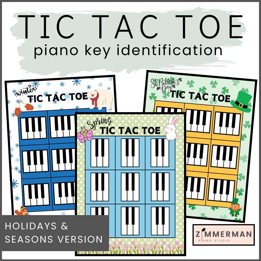 Piano Key Tic Tac Toe Game |beginning Piano|seasons and Holidays ...