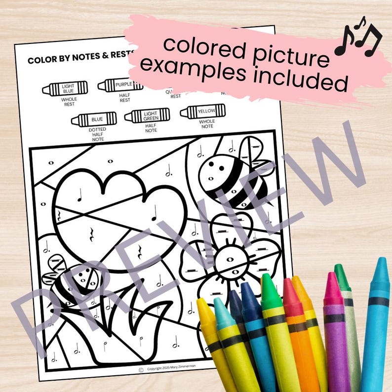 Spring-themed Music Coloring Pages | Color by Music Notes | Music ...