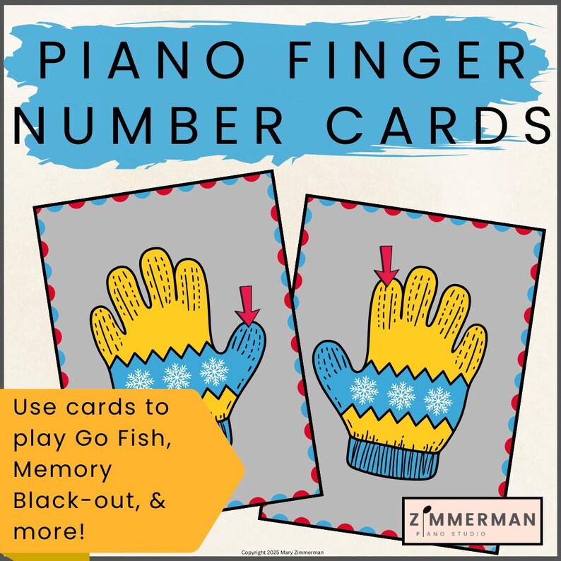 Piano Finger Number Cards - Etsy