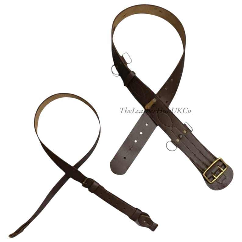 Handmade Full Grain Leather Sam Browne Belt: Military Officer Shoulder ...