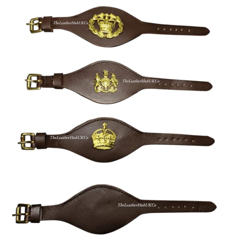 British Army Leather Rank Wrist Strap: Brass Buckle, Military Parade ...