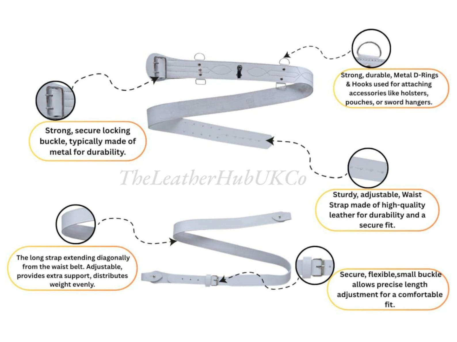 Handmade White Leather Sam Browne Belt Set: Military Parade Gear - Etsy