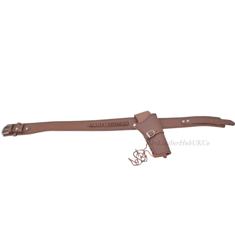 Handmade Western Leather Gun Holster Belt – Cowboy Action, Adjustable ...