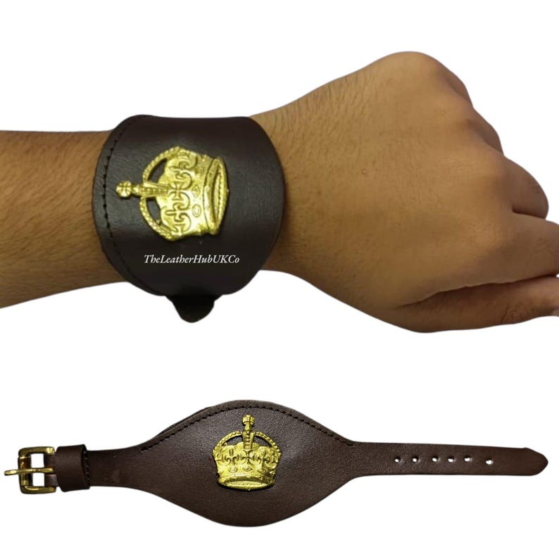 British Army Leather Rank Wrist Strap: Brass Buckle, Military Parade ...
