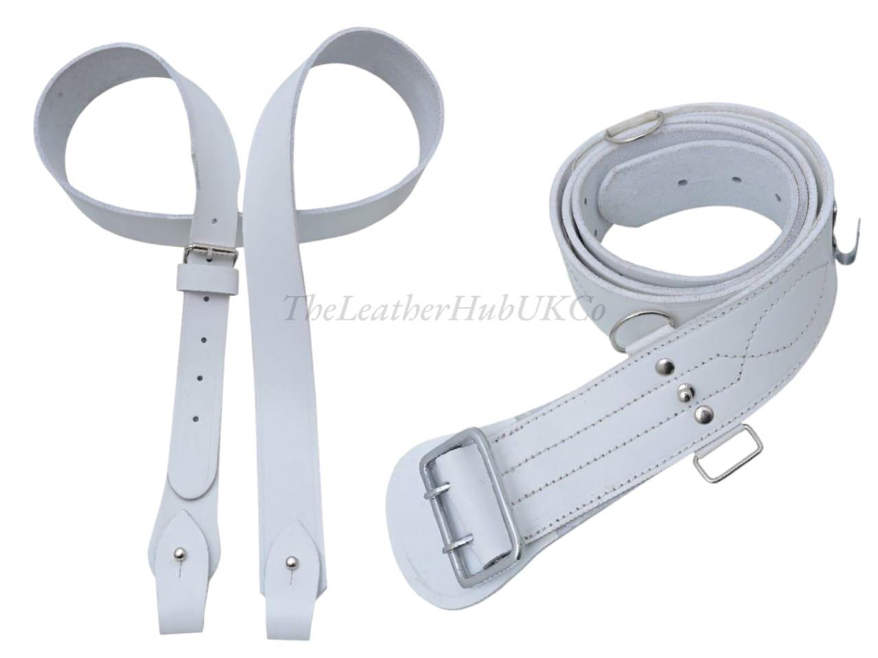 Handmade White Leather Sam Browne Belt Set: Military Parade Gear - Etsy