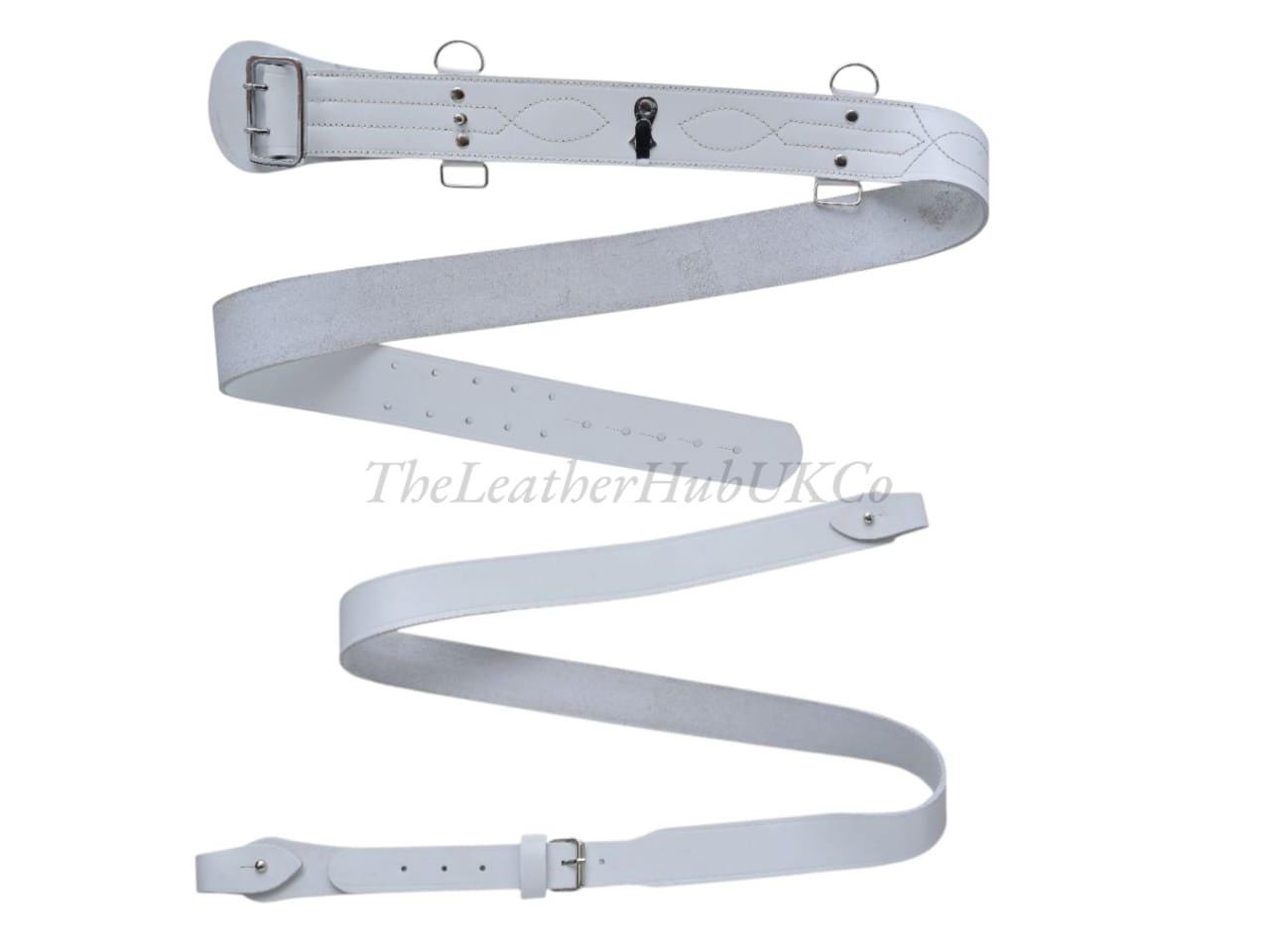 Handmade White Leather Sam Browne Belt Set: Military Parade Gear - Etsy