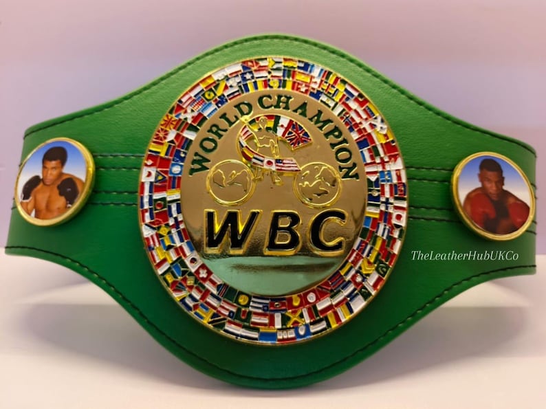 Kids WBC Boxing Belt Replica: 3D Gold Plates, Adjustable Leather Strap ...