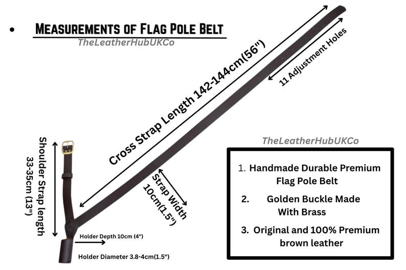 Handmade Brown Leather Flag Pole Carrier: Military Parade Belt - Etsy