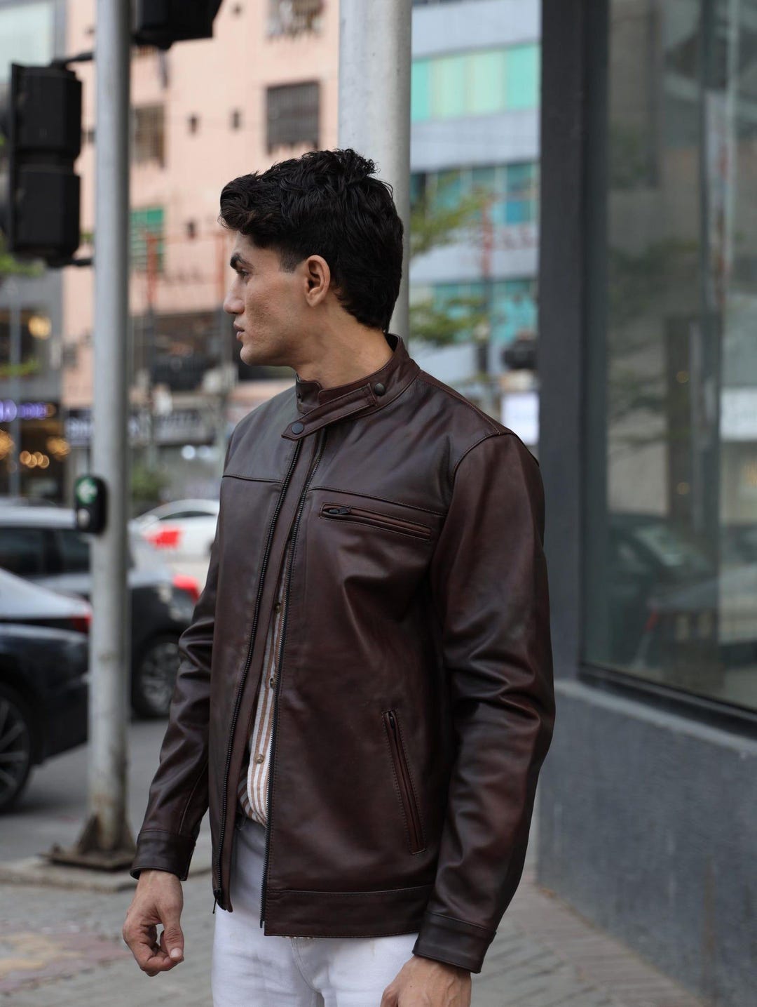 ZB Leathers the Cruiser – Men’s Full-grain Cowhide Leather Jacket ...