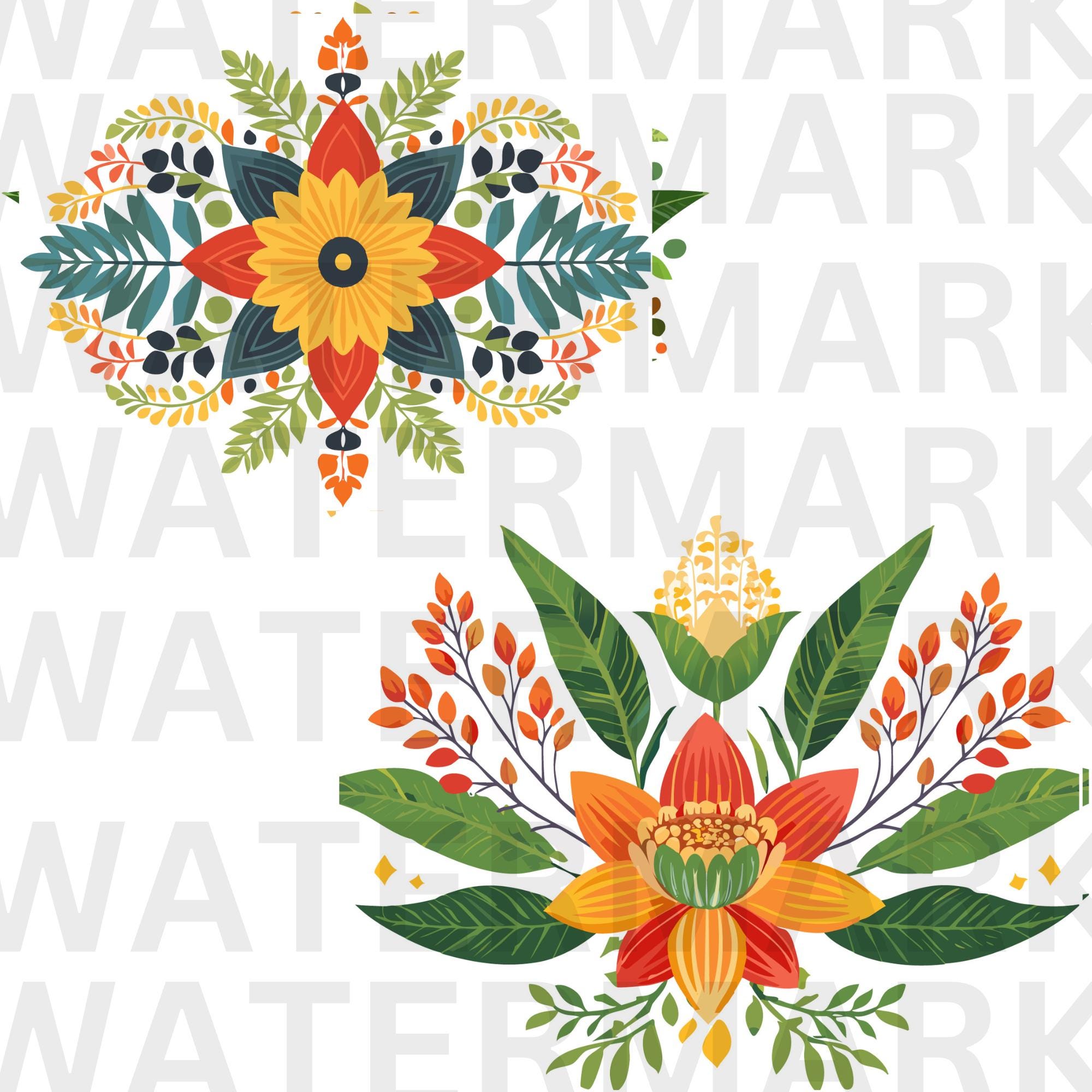 Indigenous Floral SVG | Lotus Flower | Watercolor Floral SVG | Woodland ...