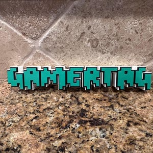 Custom Pixel Style Gamer Tag 3D Printed Nameplate – Personalized 3D ...