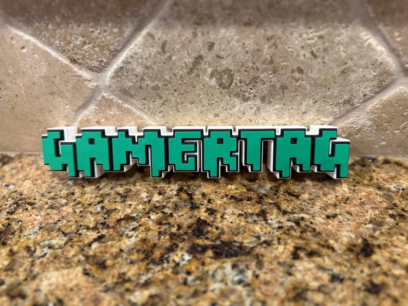 Custom Pixel Style Gamer Tag 3D Printed Nameplate – Personalized 3D ...