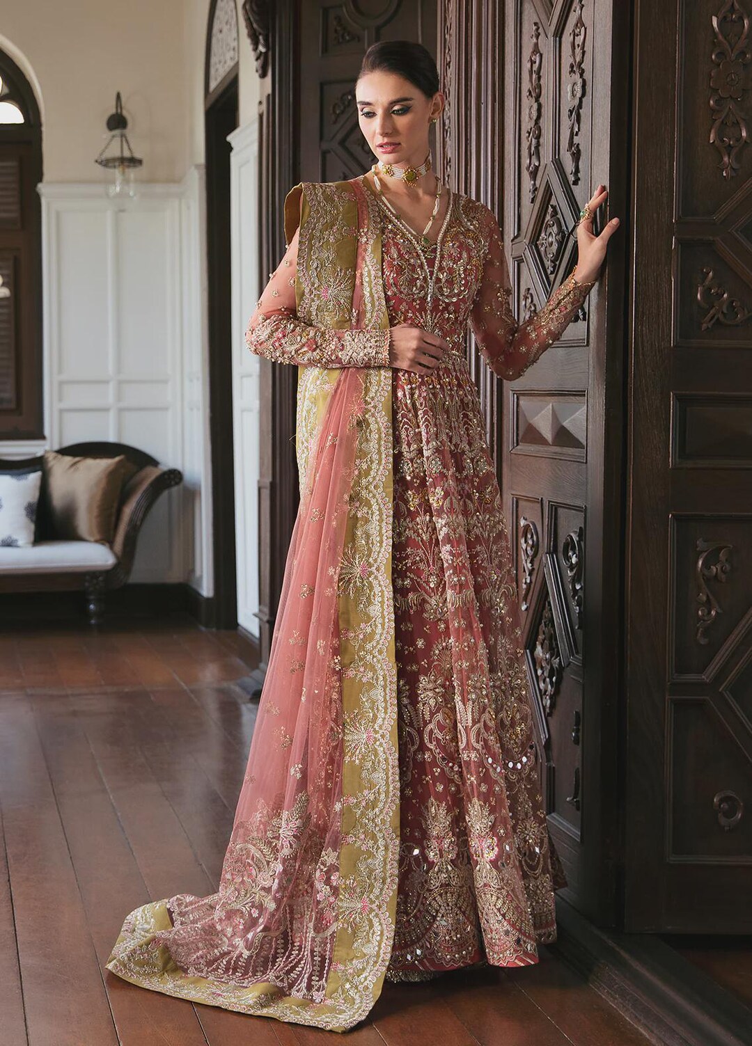 Sheesha-embellished, Adda-worked, Embroidered & Sequined, Hand ...