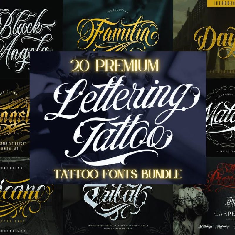 Tattoo Fonts - Etsy