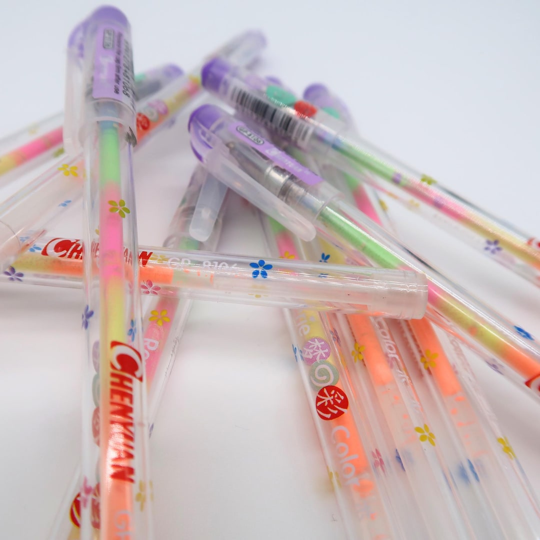 Rainbow Gel Pen, Colour Changing Ink, Ballpoint Gel Pen, Fluorescent ...