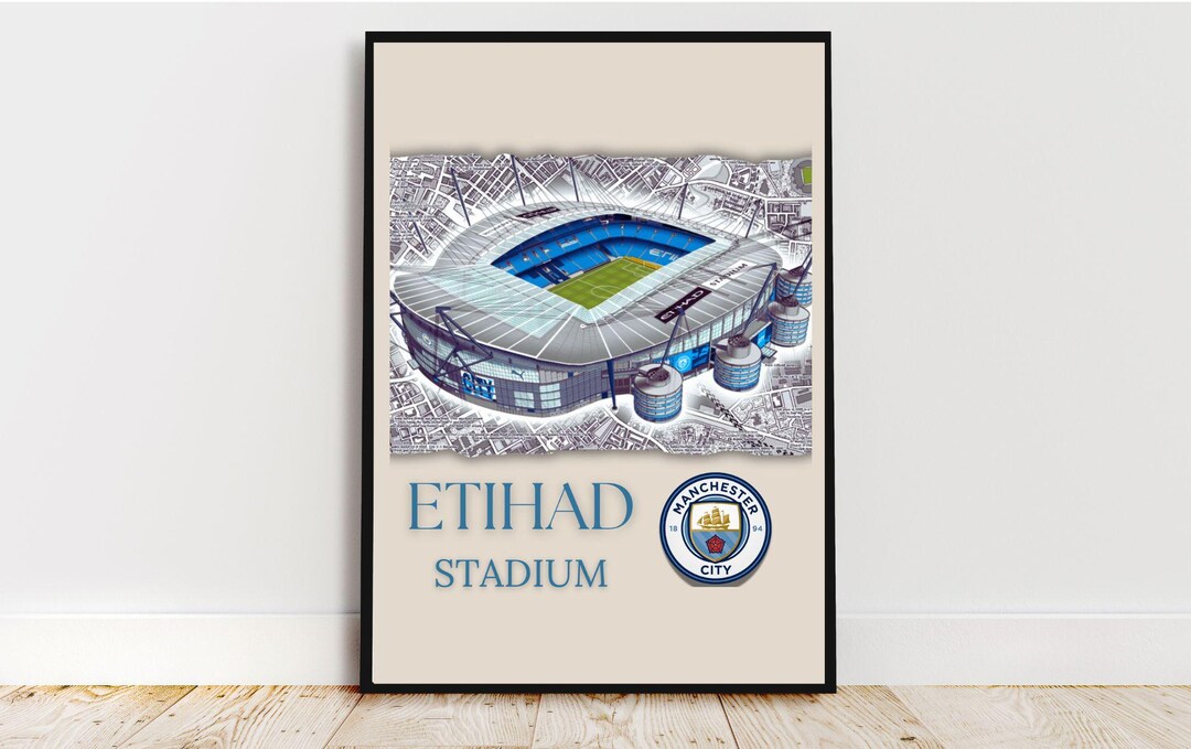 Manchester City Poster, Man City Print, Soccer Home Decor, Printable ...