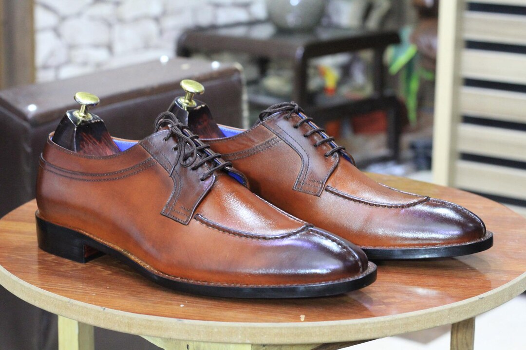 Bespoke Handmade Two Shaded Brown Color Split Toe Lace up Genuine ...