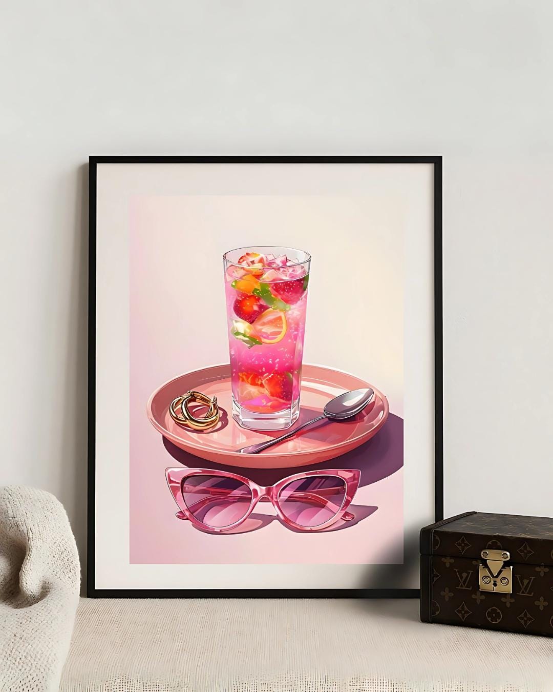 Pink Lemonade Wall Art Printable | Aesthetic Kitchen Drink Poster, Cute ...