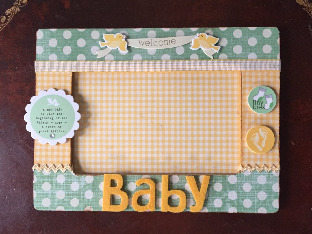 Newborn Baby Decoupaged Picture Frame - Etsy