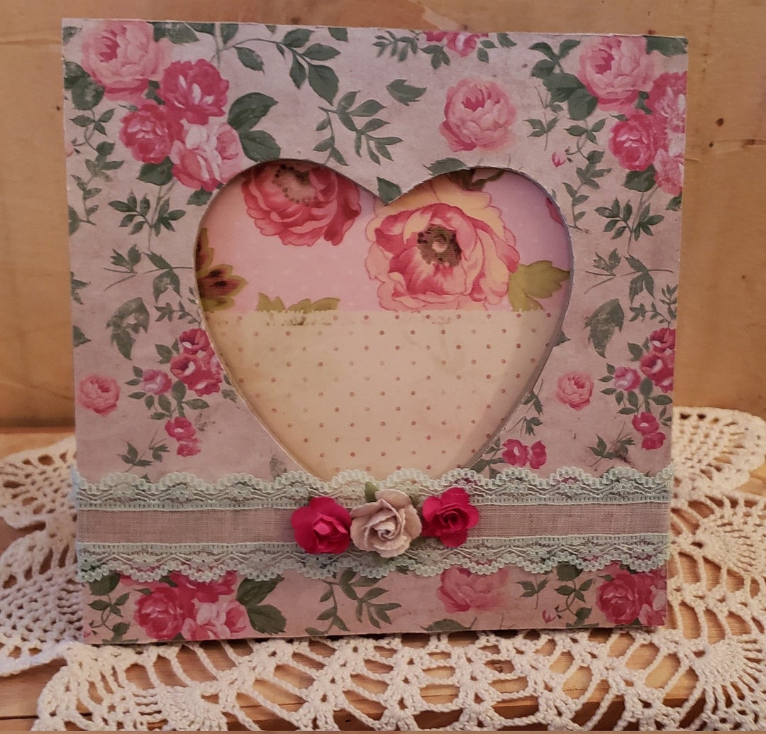 Pink Roses Country Cottage Decoupaged Picture Frame - Etsy