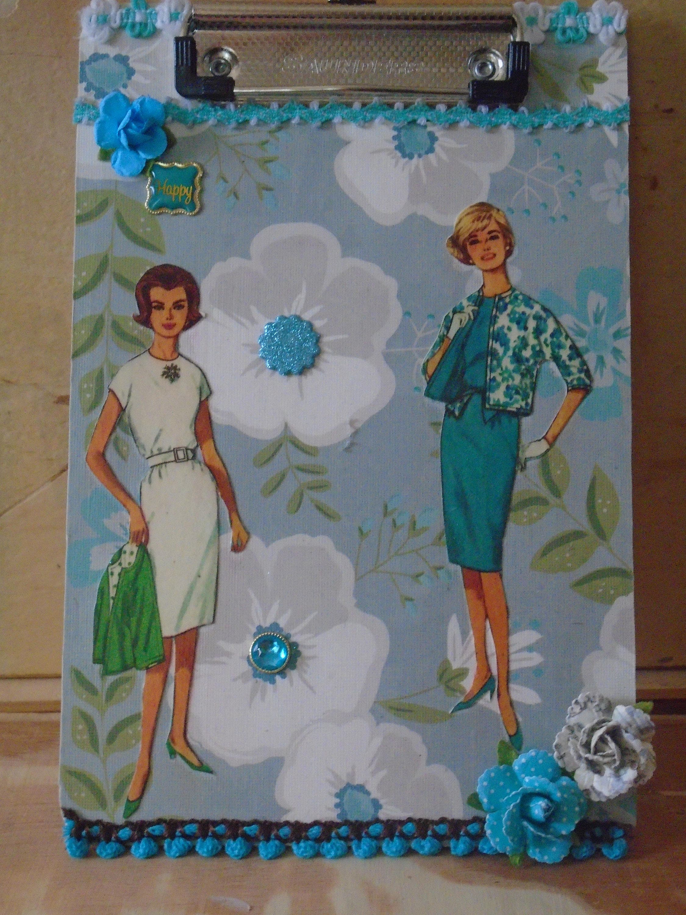 Vintage Inspired Sewing Pattern Altered Mini Clipboard - Etsy