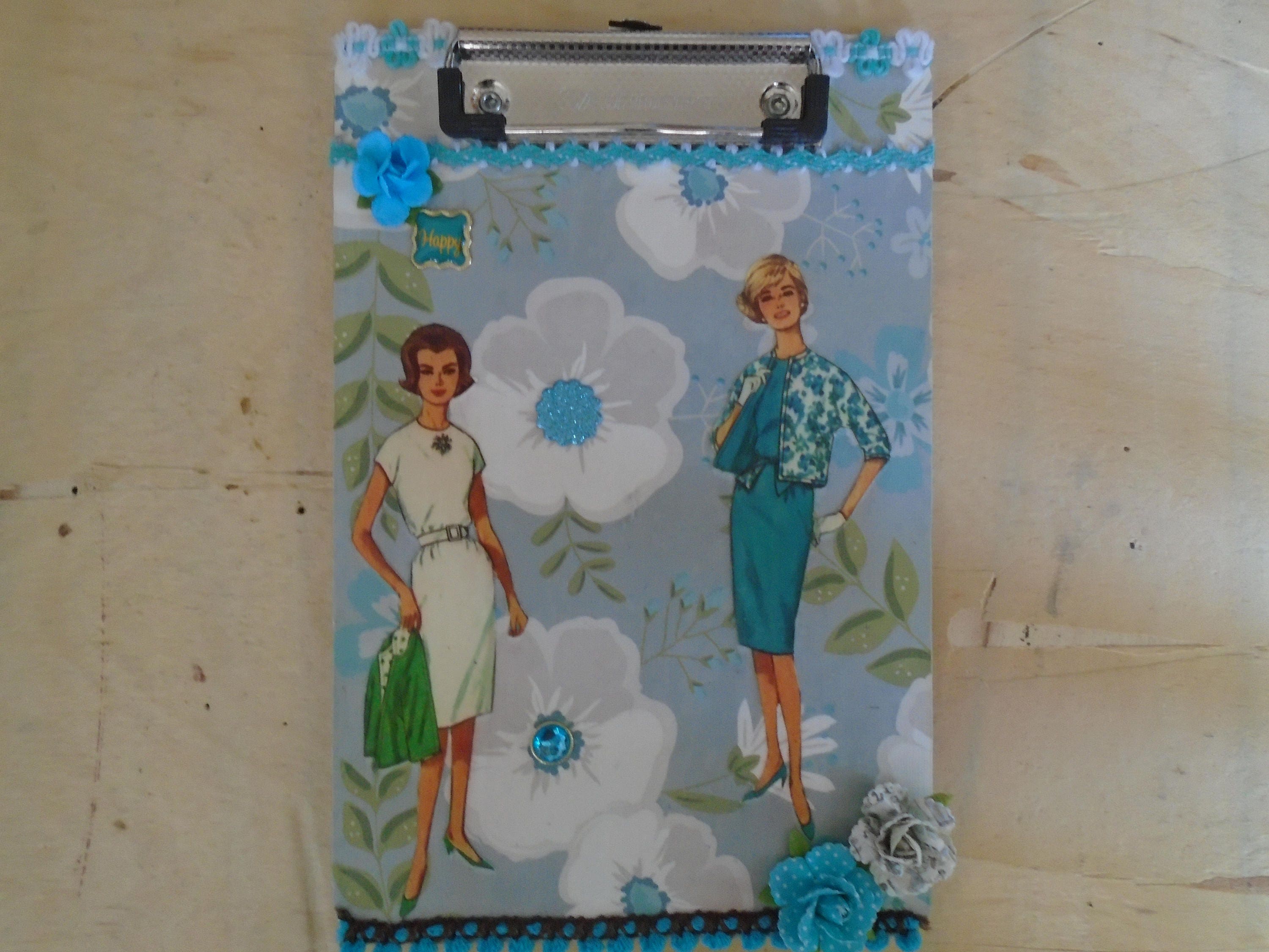 Vintage Inspired Sewing Pattern Altered Mini Clipboard - Etsy