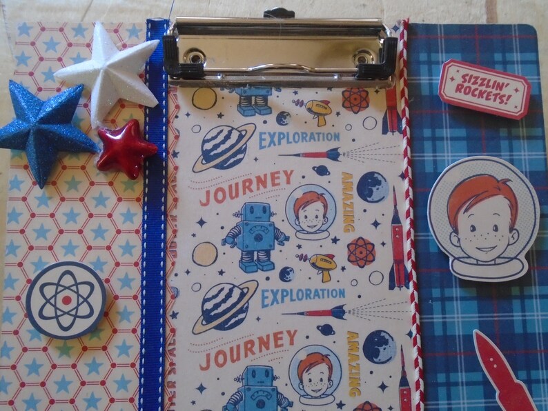 Altered October Afternoon Rocket Age Space Clipboard - Etsy