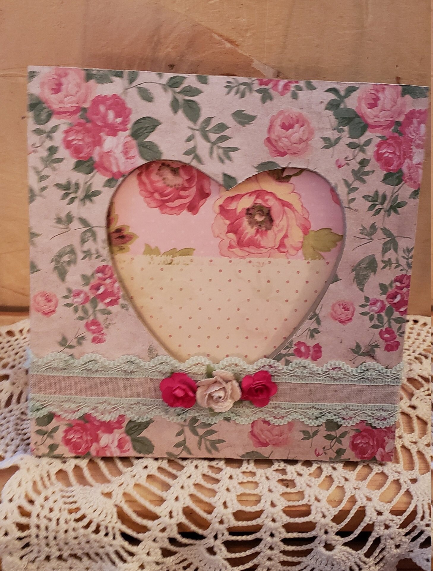 Pink Roses Country Cottage Decoupaged Picture Frame - Etsy