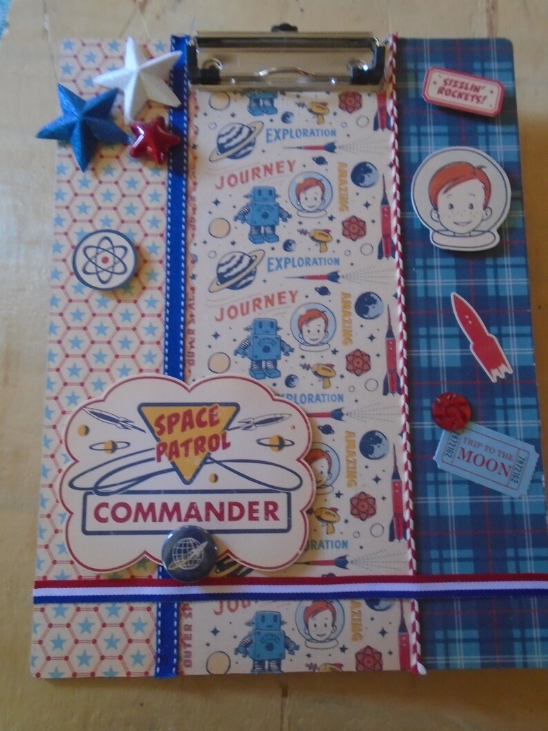 Altered October Afternoon Rocket Age Space Clipboard - Etsy