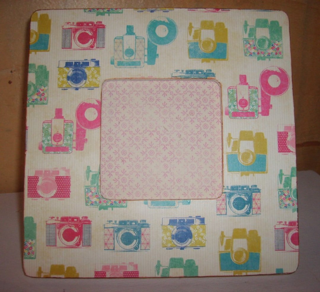 Retro Camera Themed Decoupaged Picture Frame - Etsy