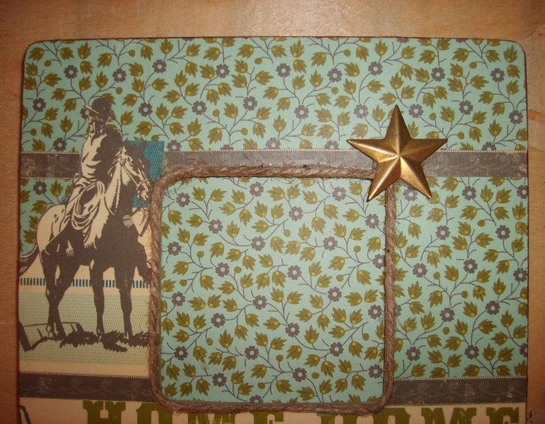 Country Western Cowboy Decoupaged Picture Frame - Etsy