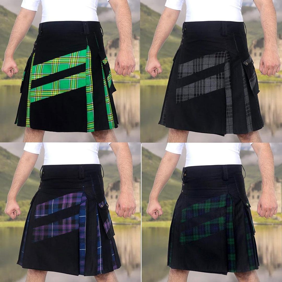 Scottish Utility Kilts Hybrid Cotton and Tartan Cargo Pockets Modern ...