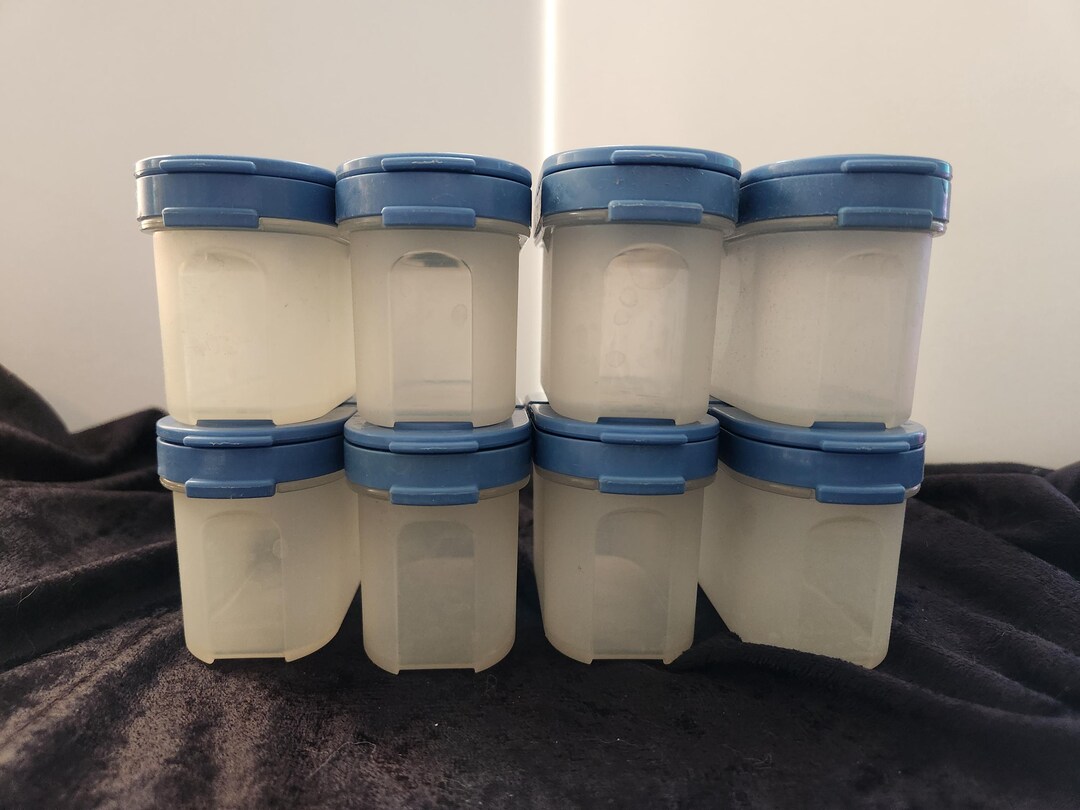 Vintage Tupperware Small Spice Containers Set of Eight 8 Blue Lids - Etsy
