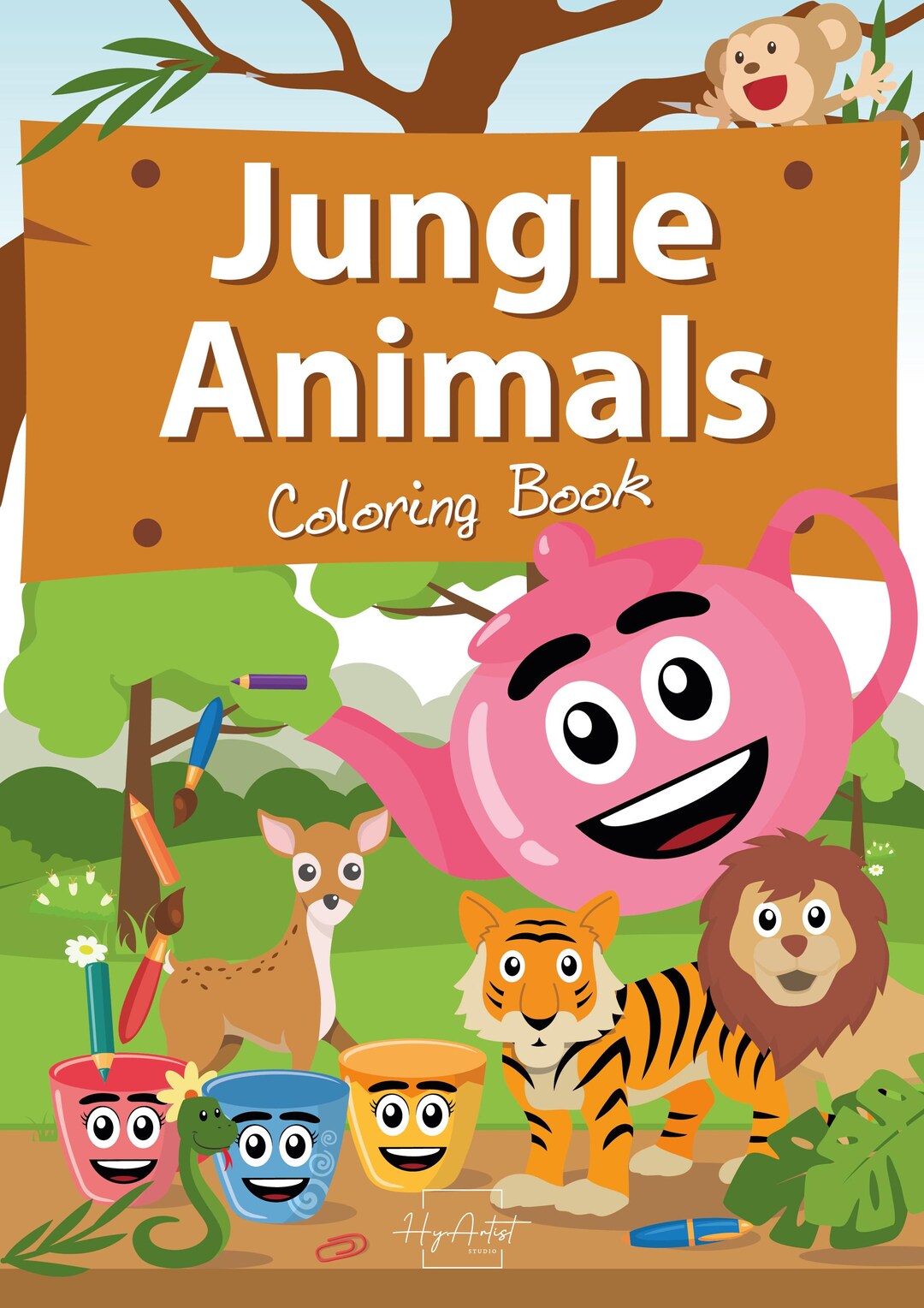 Kids Jungle Coloring Book! - Etsy