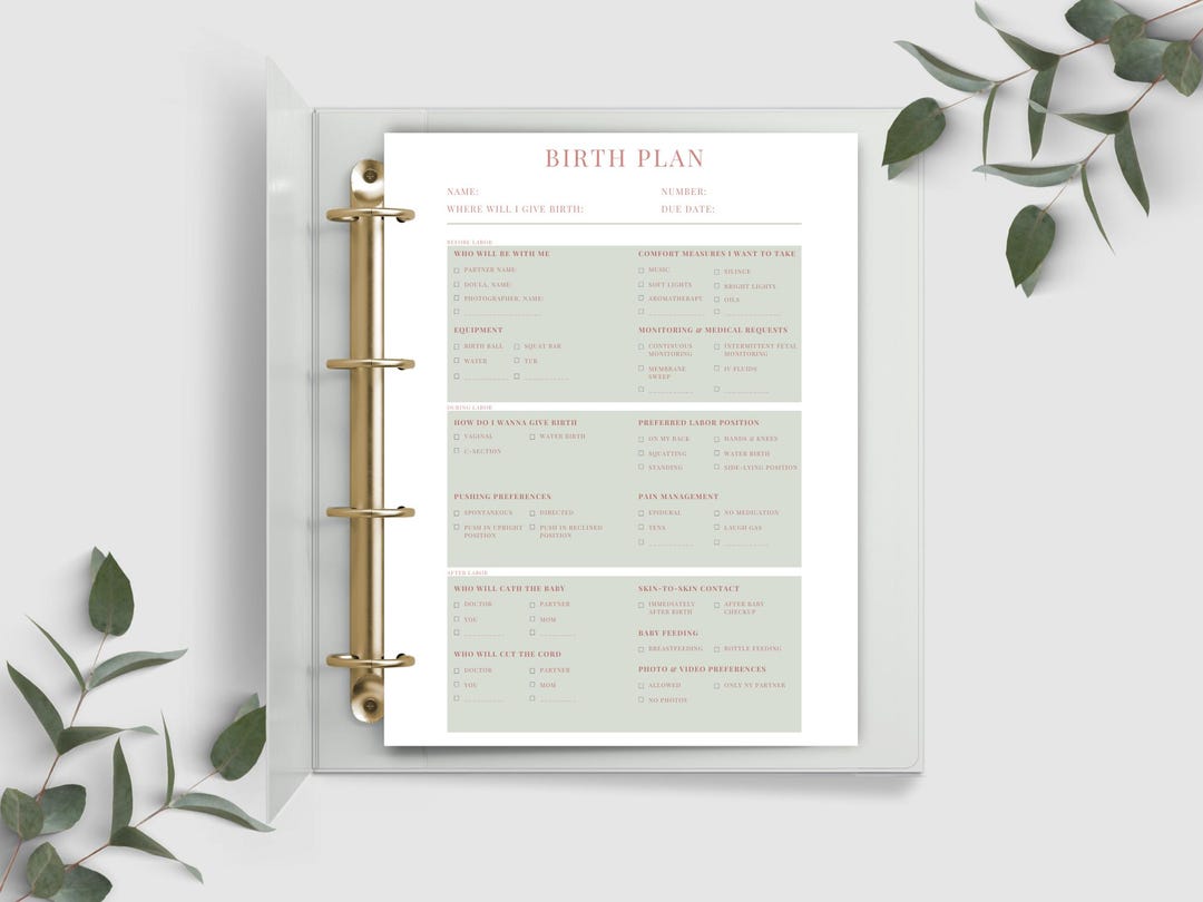 Birth Plan | Printable Labor & Delivery Preferences - Etsy