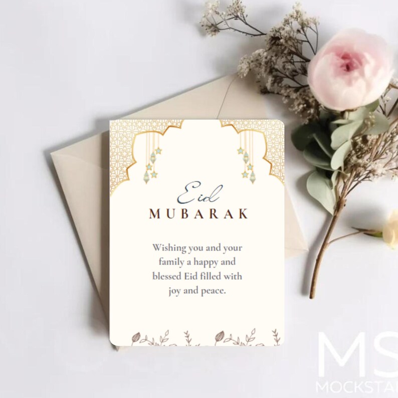 Eid Mubarak druckbare Karte Eid Geschenk, moderne Eid Dekoration DIY ...