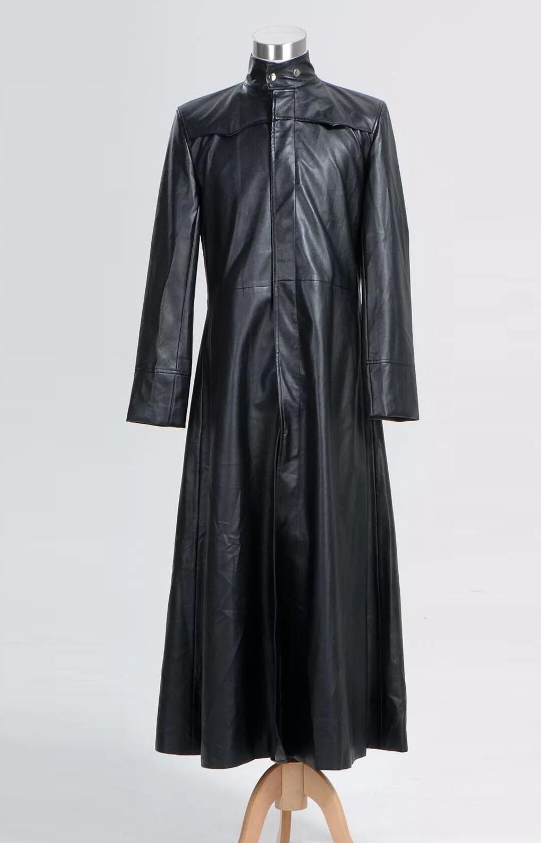 Mens Neo Matrix Leather Trench Coat | Handmade Gothic Cyberpunk Jacket ...