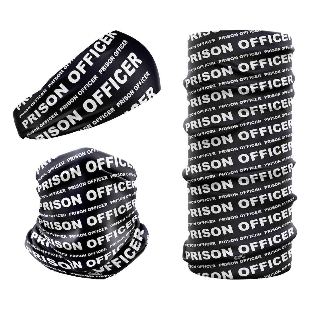 Prison Officer Deep Navy & White Multifunctional Bandana Seamless ...