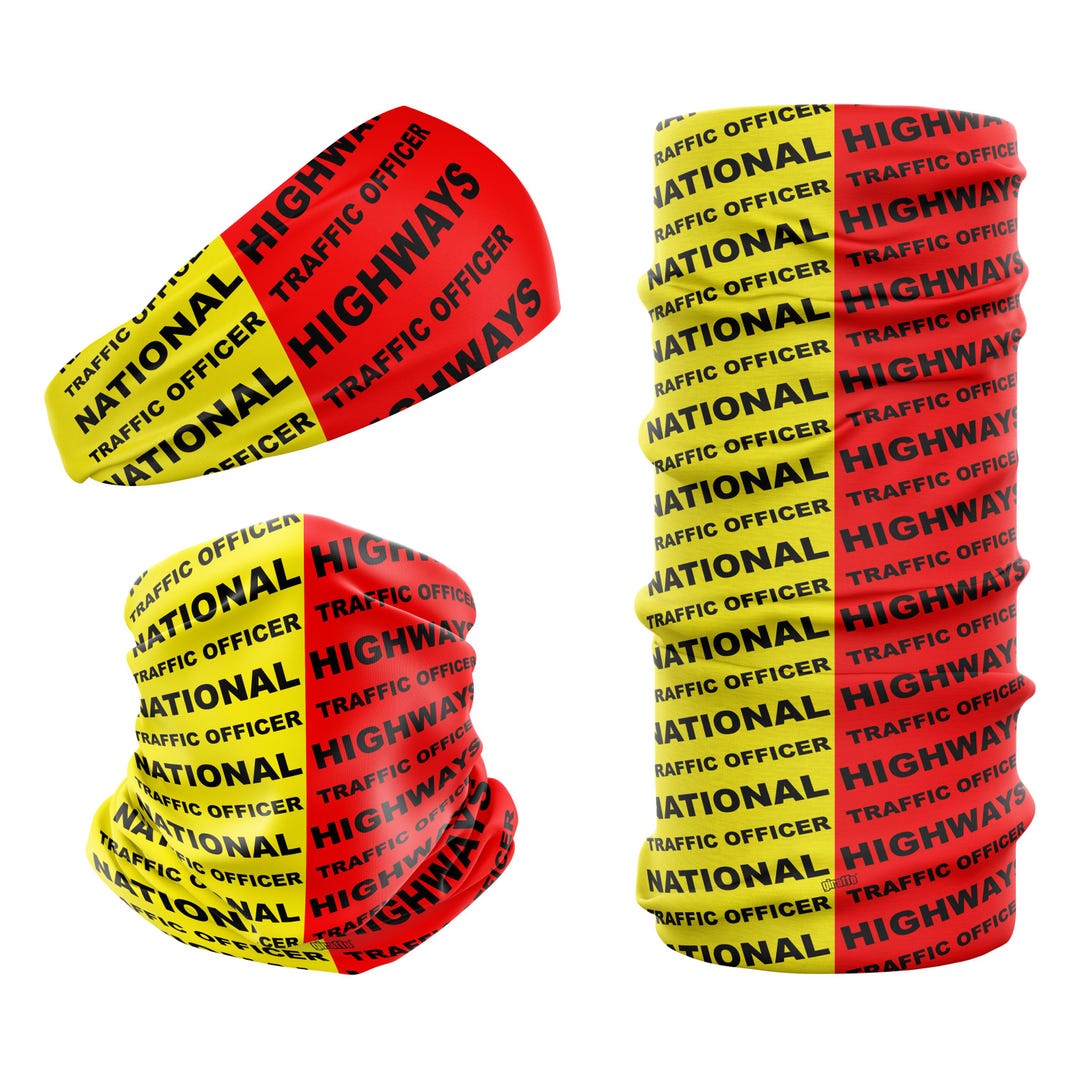 National Highways Officer Yellow, Red & Black Multifunctional Bandana ...