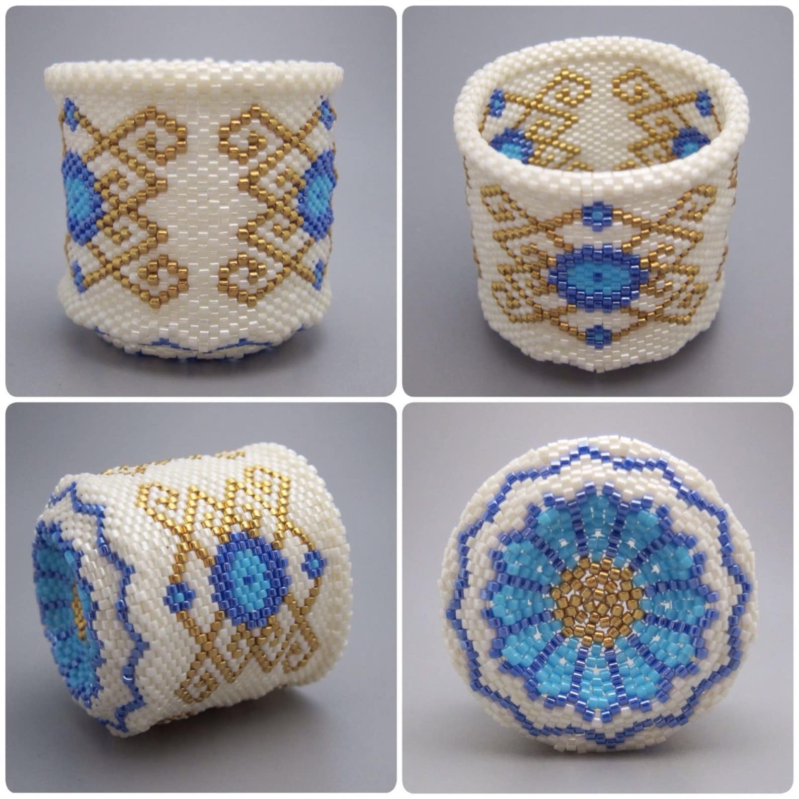 Scroll Pattern - Beaded Basket - Collectible Basket - Bead Art - Seed ...