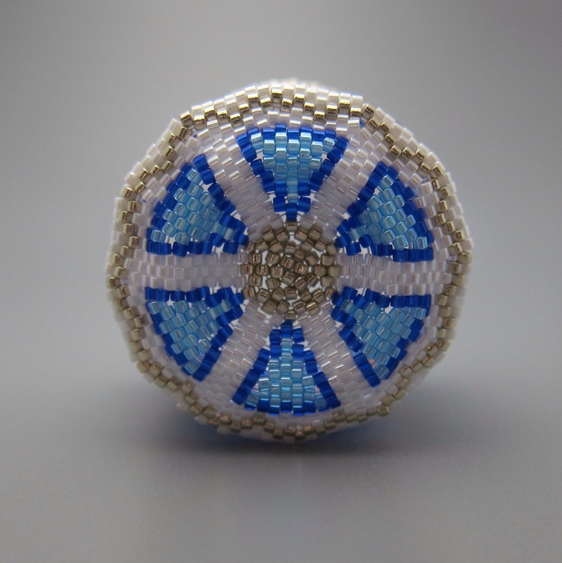 Wave and Fish Pattern - Beaded Basket - Collectible Basket - Bead Art ...