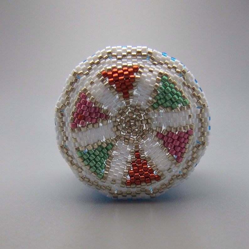 Beaded Basket - Collectible Basket - Bead Art - Wave Pattern Basket ...