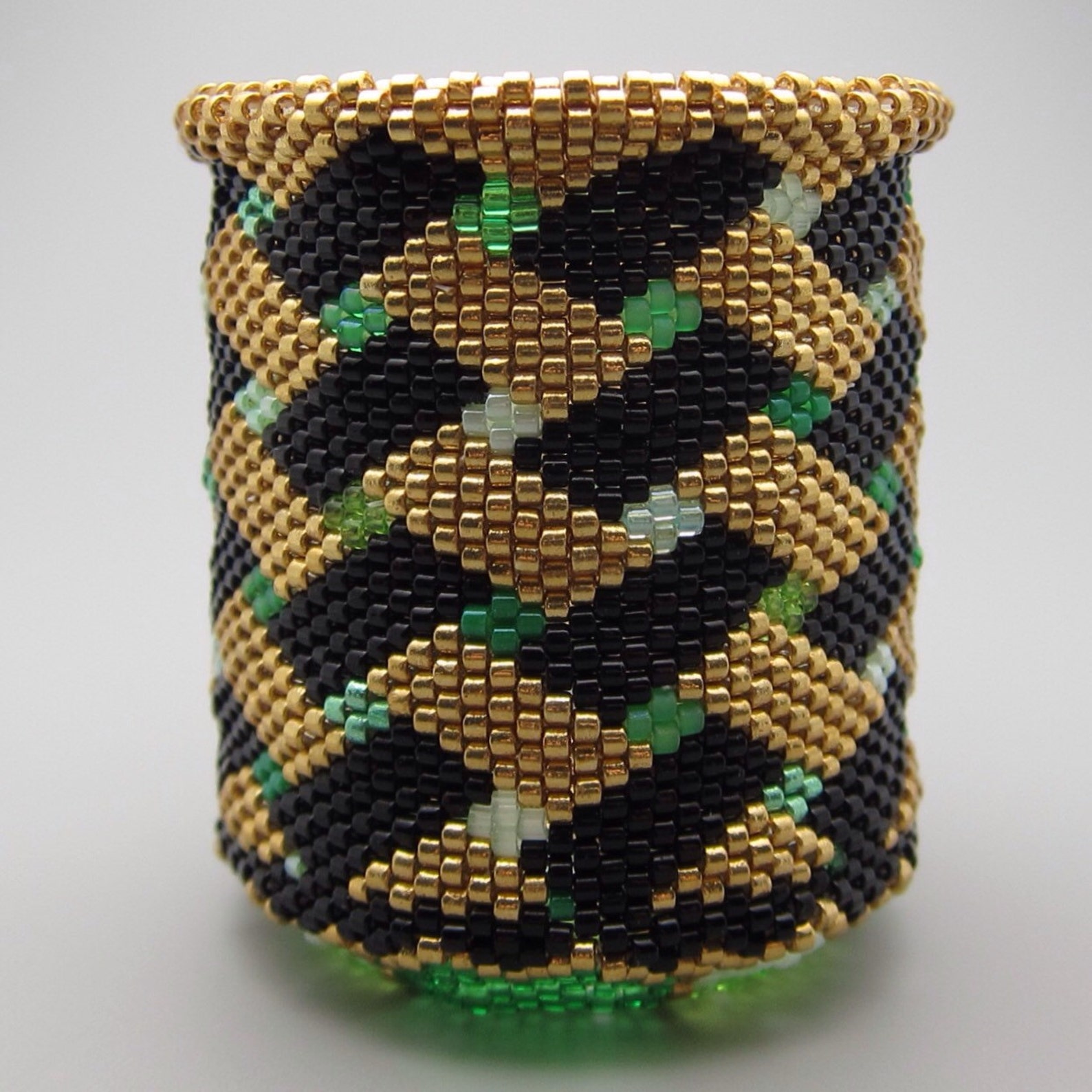 Basket Weave Pattern - Beaded Basket - Collectible Basket - Bead Art ...