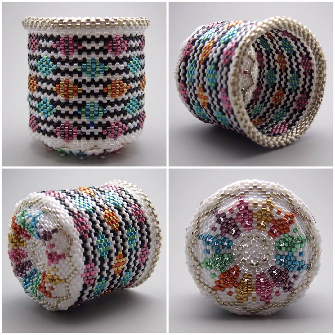 Quilt Pattern Basket - Beaded Basket - Collectible Basket - Bead Art ...
