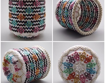 Rainbow Pattern Beaded Basket Collectible Basket Bead Art Rainbox ...
