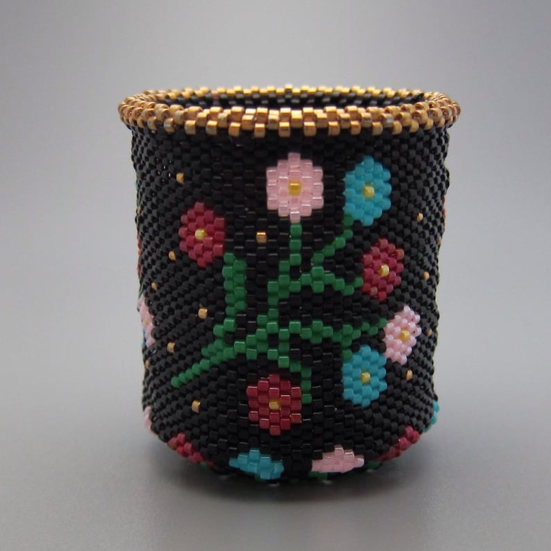 Flower Basket Collectible Basket Bead Art Beaded Basket Seed Bead Art ...