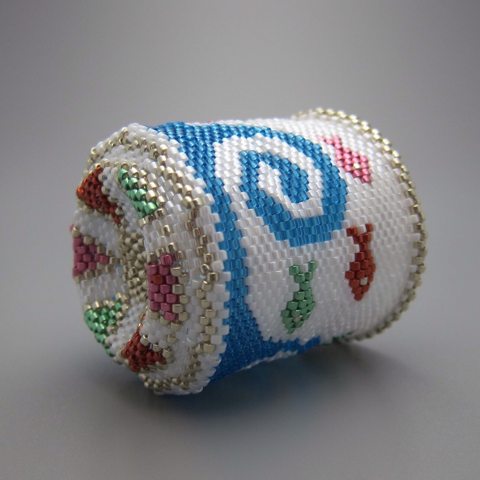 Beaded Basket Collectible Basket Bead Art Wave Pattern - Etsy UK