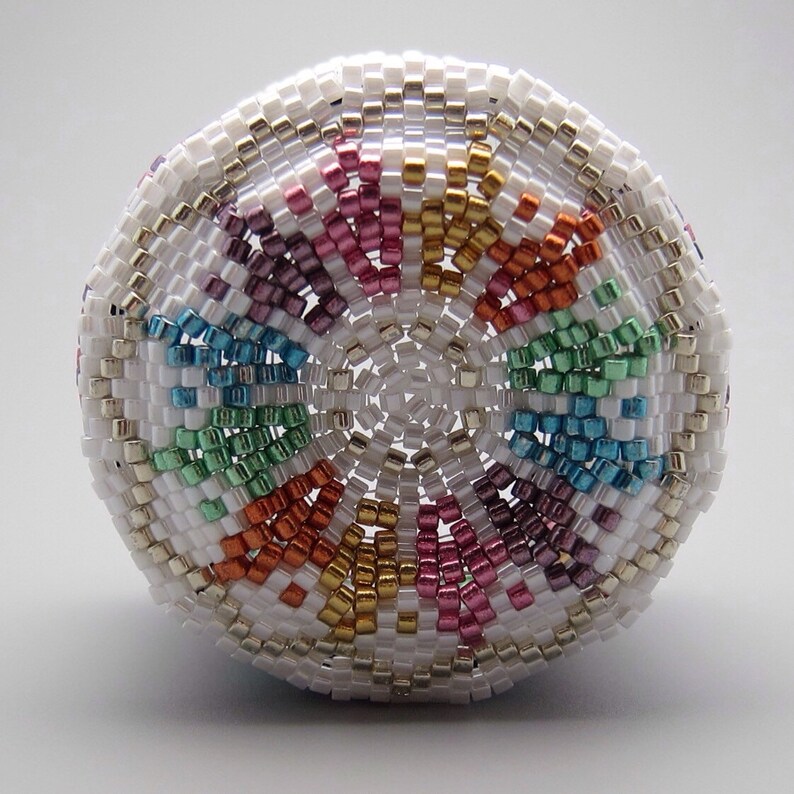 Quilt Pattern Basket - Beaded Basket - Collectible Basket - Bead Art ...