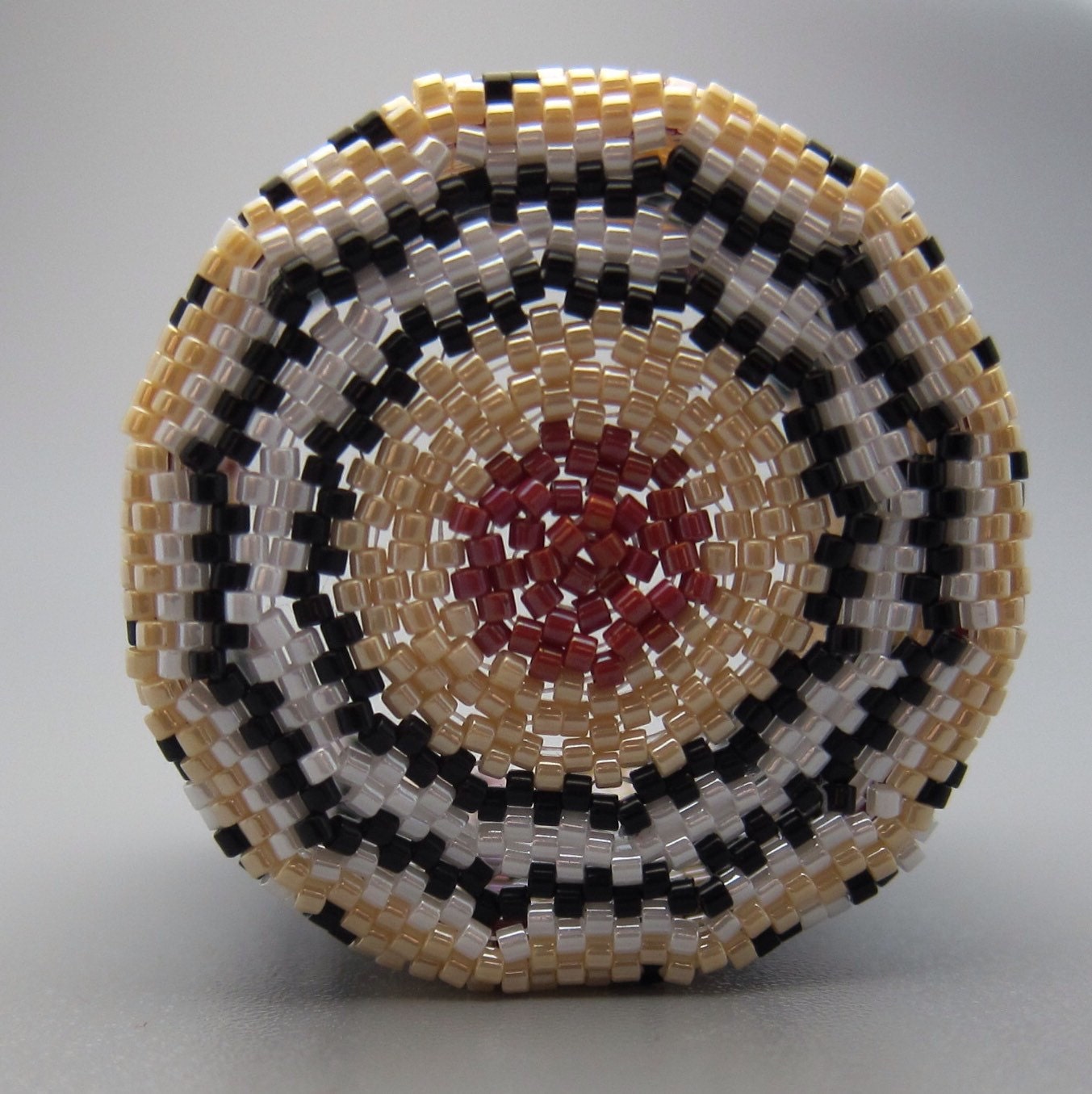 Plaid Pattern - Beaded Basket - Collectible Basket - Bead Art ...