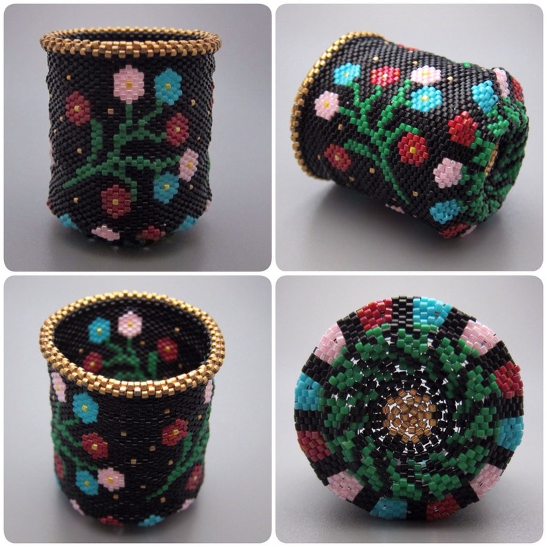 Flower Basket Collectible Basket Bead Art Beaded Basket Seed Bead Art ...